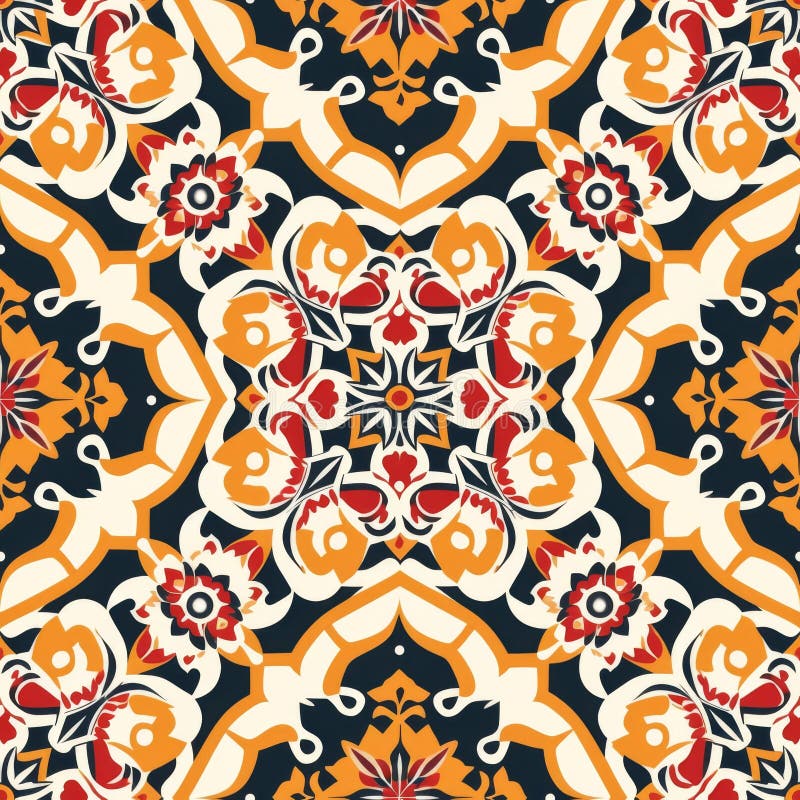 Bold Geometric Tile Pattern in Navy and Gold Stock Image - Image of ...