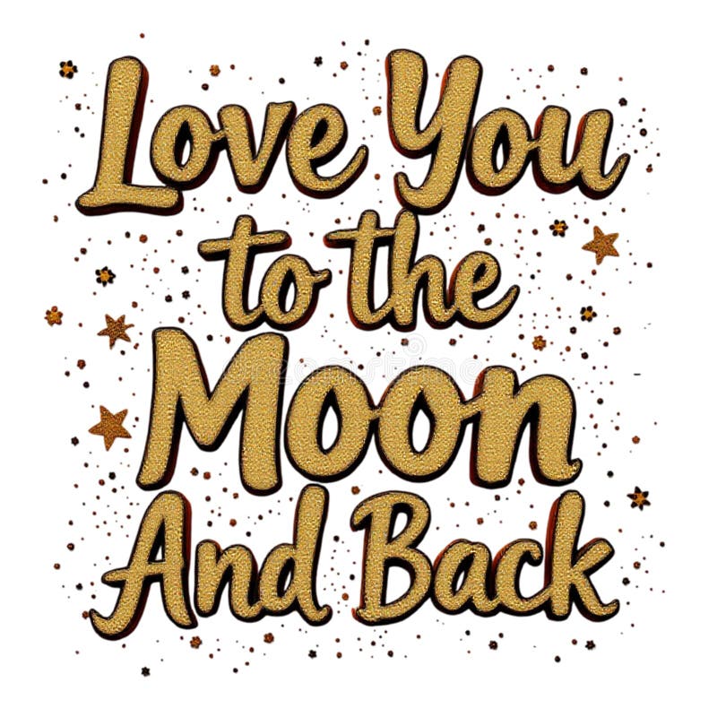 Bold, Glittery Text Displays the Phrase Love You To the Moon and Back ...
