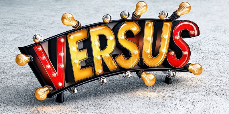 Bold Glowing Letters Spelling VERSUS with Bright Lights and Dynamic ...