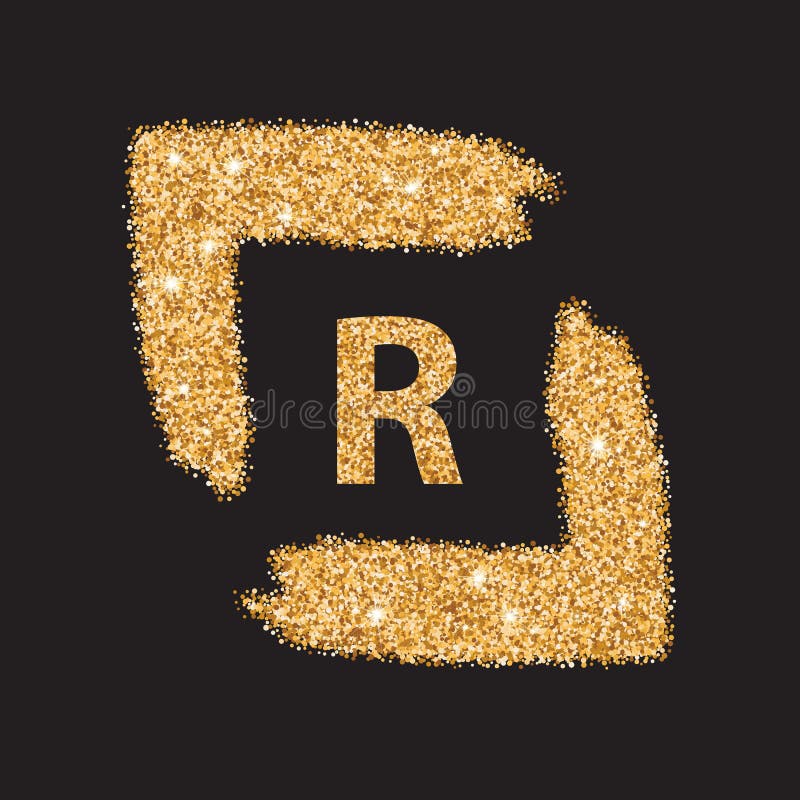Bold Gold Glitter Frame. Vector Design Element Stock Vector ...