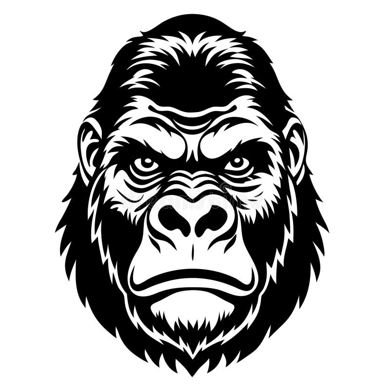 Bold Gorilla Face Vector Art Powerful Animal Illustration for Design ...