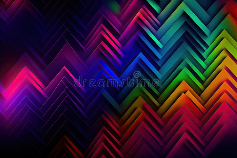 Bold Gradient of Vibrant Neon Colors in a Zigzag Pattern Stock Illustration - Illustration of ...