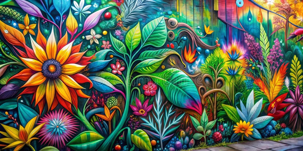 Bold Graffiti Art Celebrates Interconnected Nature a Dynamic Visual ...