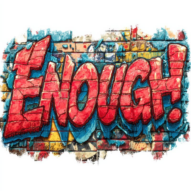 Bold Graffiti Artwork Expressing Urgency with the Word Enough ...