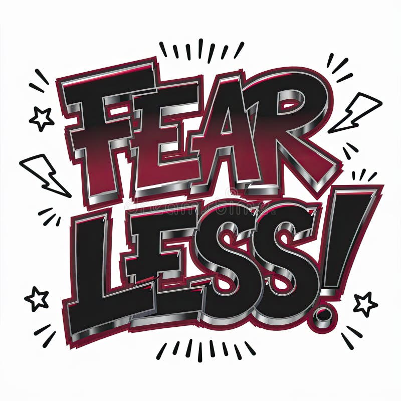 Bold Graffiti-Inspired Fearless Typography with Dynamic Elements Stock ...