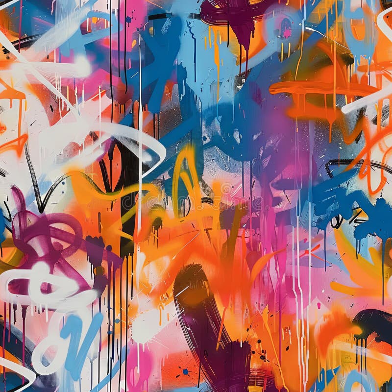 Bold Graffiti Splatters and Drips Adorn a White Urban Surface Stock ...