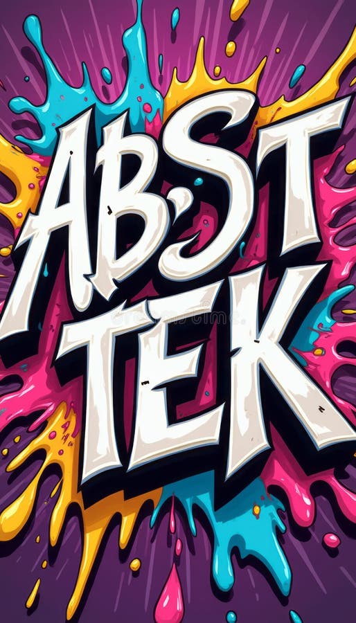 Bold Graffiti Style Lettering Vibrant Splashes Color Stock Photos ...