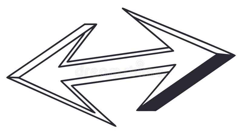 A Bold, Graphic Arrow Pointing Both Left and Right, Showing Two Ways ...