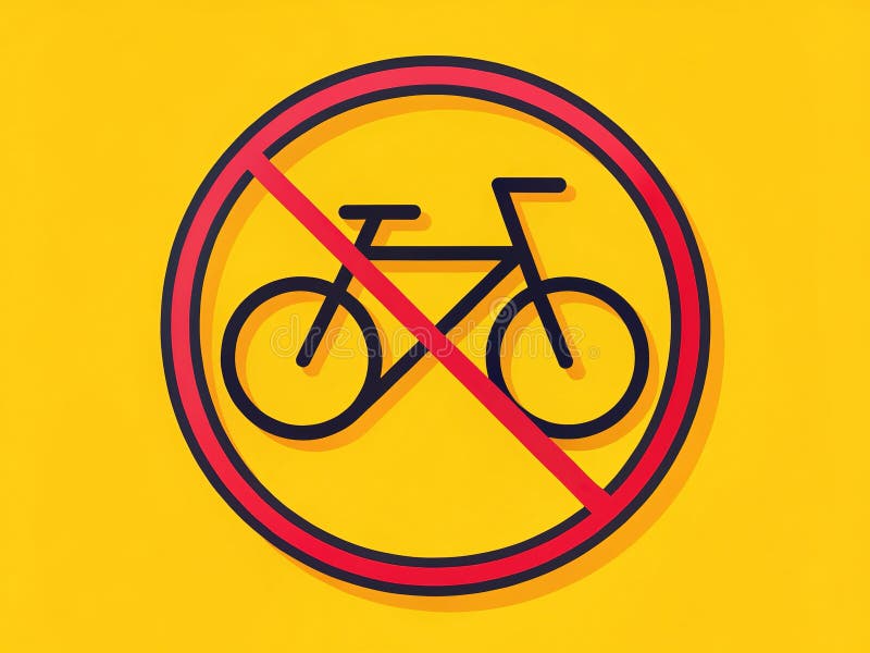 No Bike Zone Graphic Design Simple Modern and Bold Prohibition Symbol ...