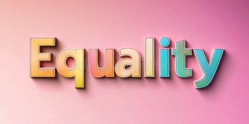 Bold Graphic Design of the Word Equality in a Rainbow Gradient ...