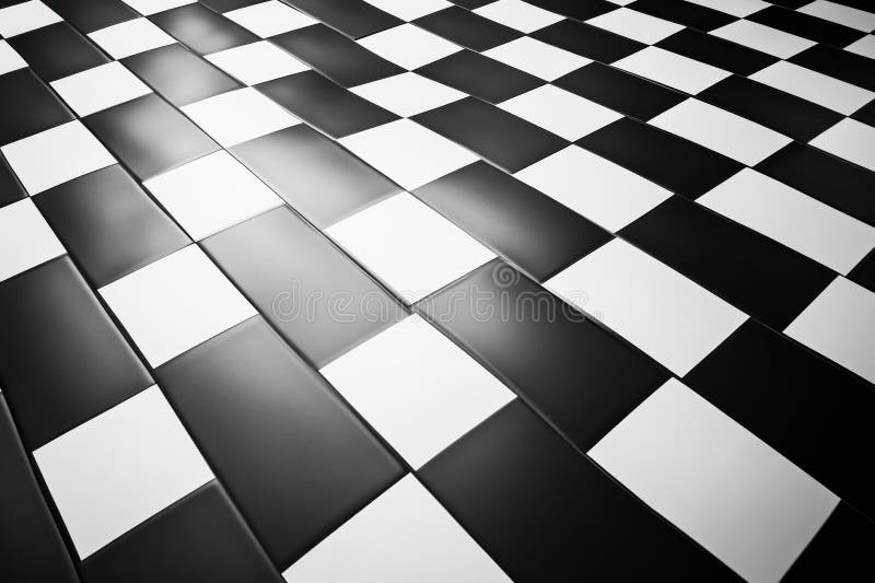 Bold Graphic Floor Featuring Diagonal Stripes and Checkerboard Pattern ...