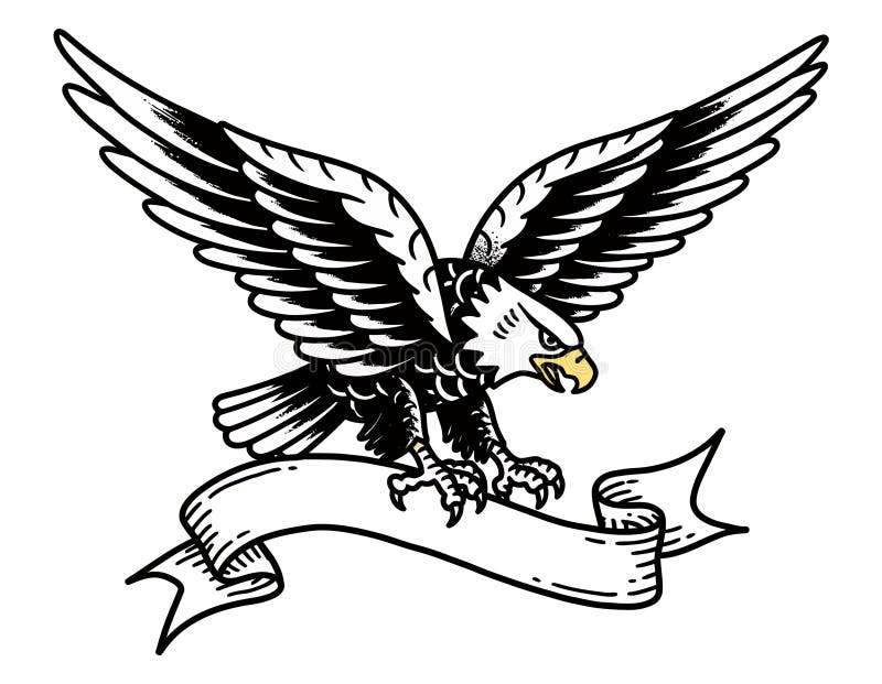 Eagle with Banner Illustration Stock Vector - Illustration of design ...