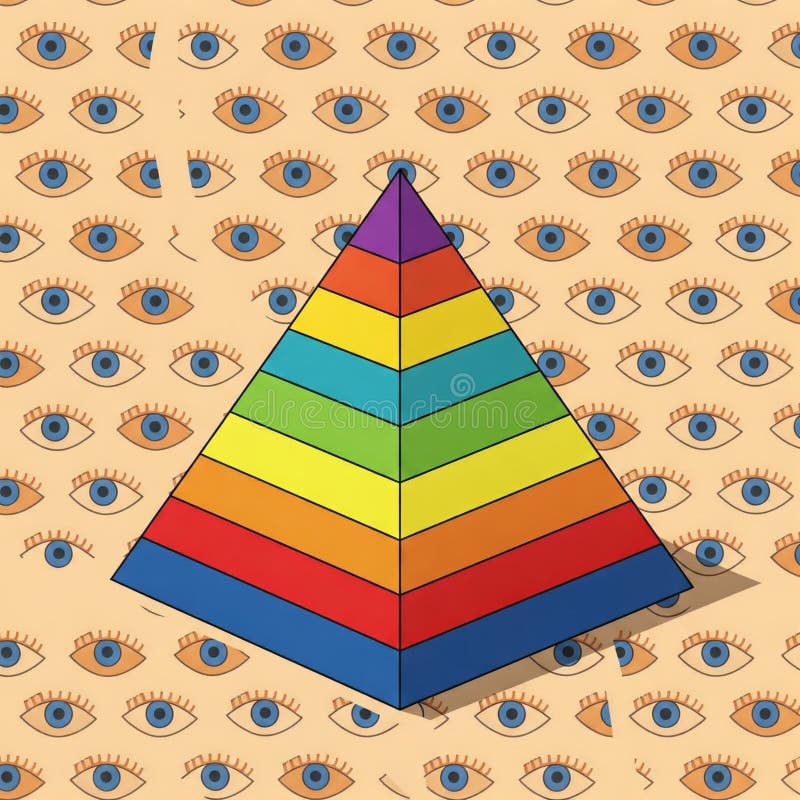 Spectrum Pyramid Surveillance Stock Illustration - Illustration of ...