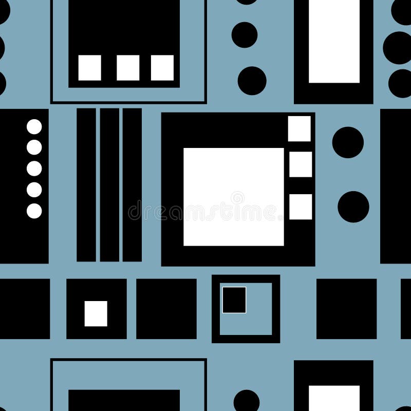 Bold Graphic Modern Shapes on Blue Background Repeat Vector Stock ...