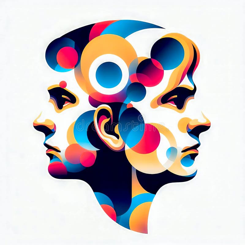 Bold Graphic Portrait of a Young Man in Contrasting Colors Stock Photo ...