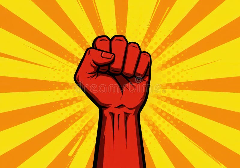 Raised fist, power symbol stock illustration. Illustration of graphic ...