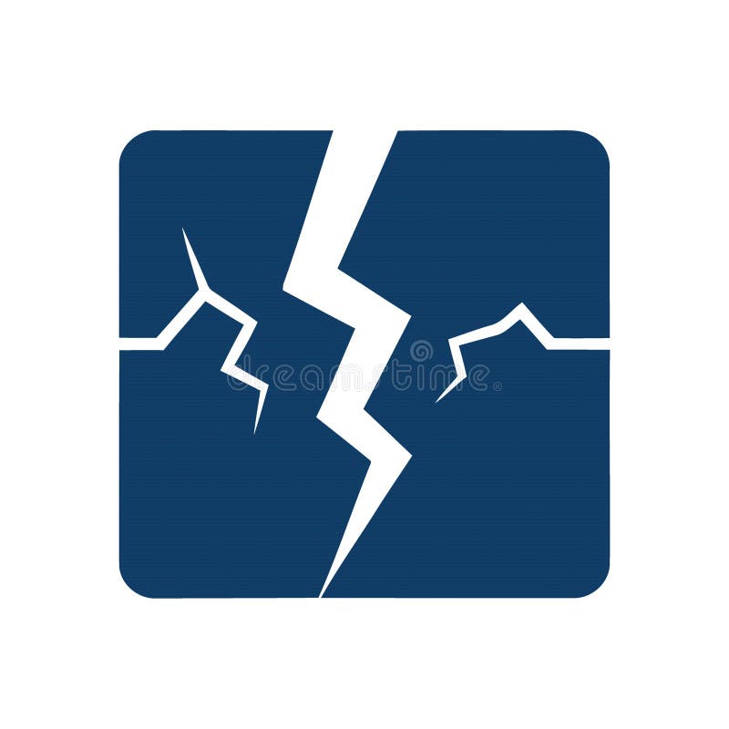 Cracked Square Icon Symbol Danger Hazard Alert Stock Vector ...