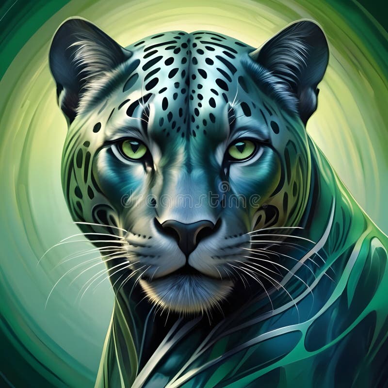 Bold Green Abstract Tones with a Focus on a Predatory Animal, Excellent ...