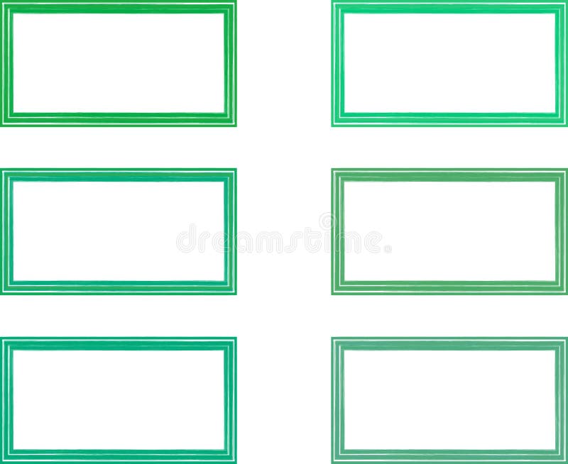 Bold Green Highlight Marker Rectangular Frames Set Vector Stock Vector ...
