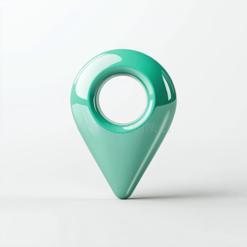 Bold Green Location Pin Icon with Shiny Surface, Perfect for Navigation ...