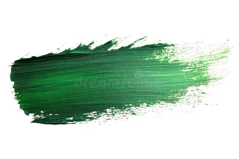 Bold Green Paint Stroke with Textured Brush Marks Stock Image - Image ...
