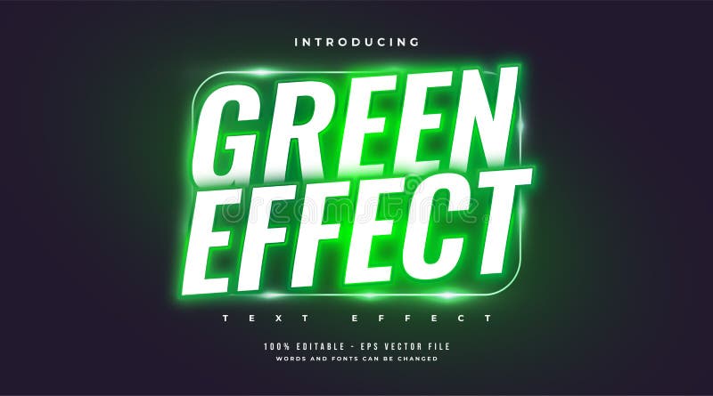 Bold Green Text Style in Green Glowing Neon Effect Stock Vector ...