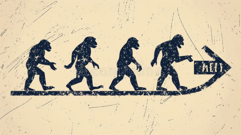 Grunge Evolution with Directional Arrow Symbol Stock Photo - Image of ...