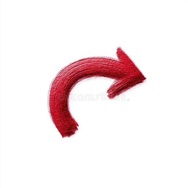 A Bold, Hand-painted Red Arrow Indicates Direction, Set Against a Clean ...