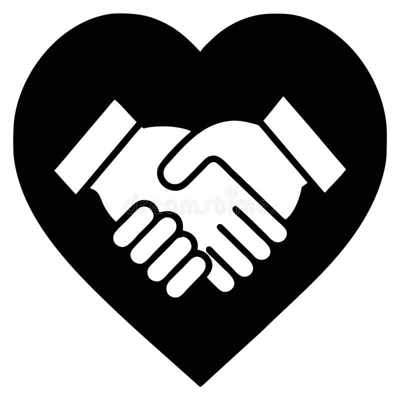 Bold Handshake in Heart Symbol - Unity and Trust Silhouette Vector ...