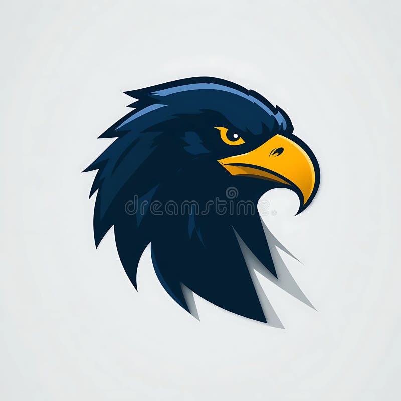 Bold Hawk Head Logo Design stock illustration. Illustration of fierce ...