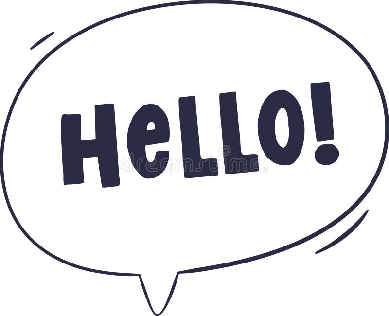 Bold Hello Speech Bubble stock vector. Illustration of sign - 374391811