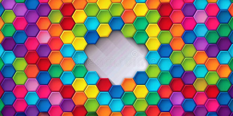 Bold Hexagon Patterns Vibrant Colors Dynamic Background a Colorful Wall ...
