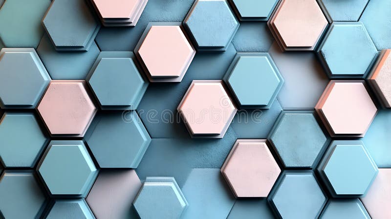 Bold Hexagons in a Subtle Blend of Pastel Shades and Patterns Stock ...