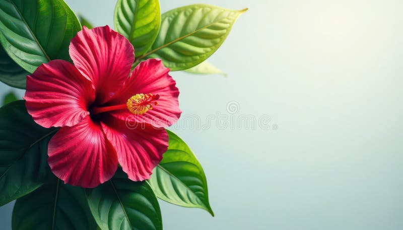 Bold Hibiscus and Tropical Leaves, Continuous Loop , Artwork, Pattern ...