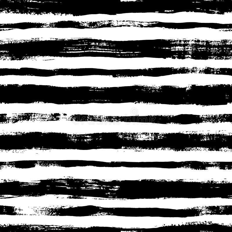 Bold Horizontal Line Brush Stroke Seamless Pattern Stock Vector ...