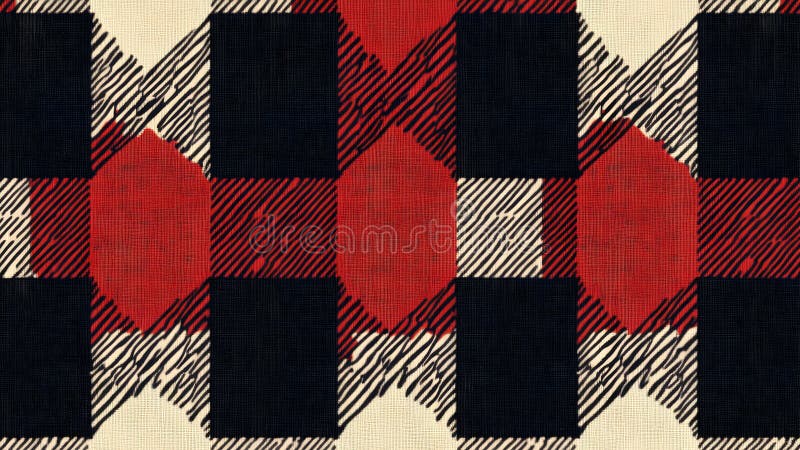 Bold Houndstooth Pattern with Oversized Black and Red Shapes ...