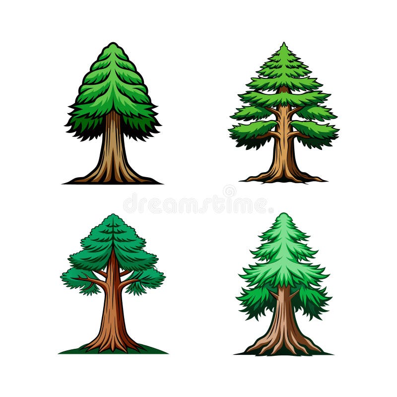 Bald Cypress Tree Bold Illustration Design Stock Vector - Illustration ...
