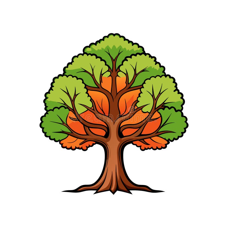 Bold Beech Tree Illustration Design Stock Illustration - Illustration ...