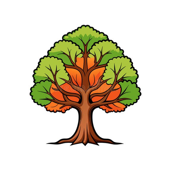 Bold Beech Tree Illustration Design Stock Illustration - Illustration ...