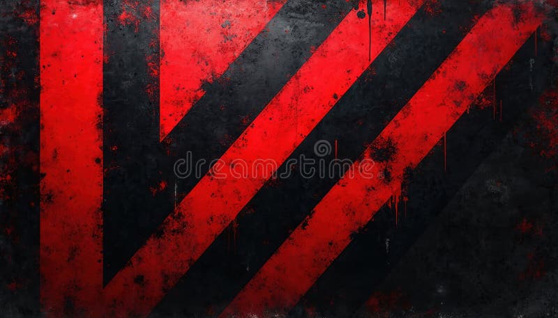 Bold Illustration Features Diagonal Black, Red Stripes with Grunge ...