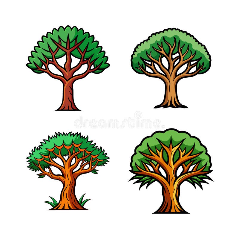 Bold Illustration of Jerusalem Thorn Tree Stock Vector - Illustration ...