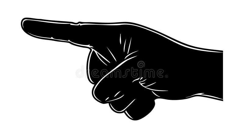 A Bold Illustration of a Hand Pointing, Symbolizing Direction or ...