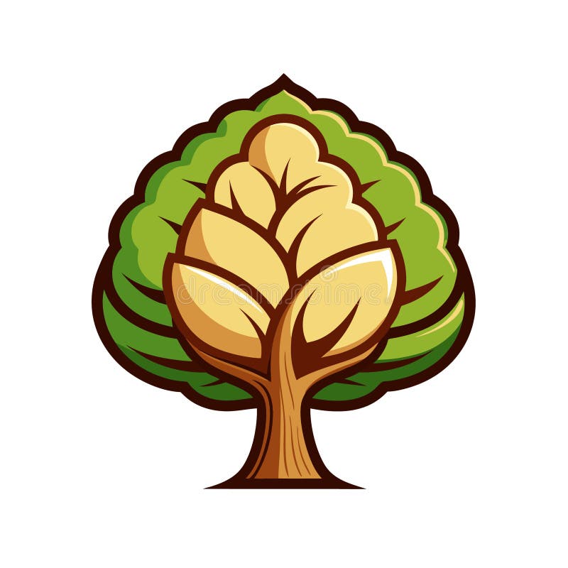 Bold Hazelnut Tree Illustration Design Stock Illustration ...