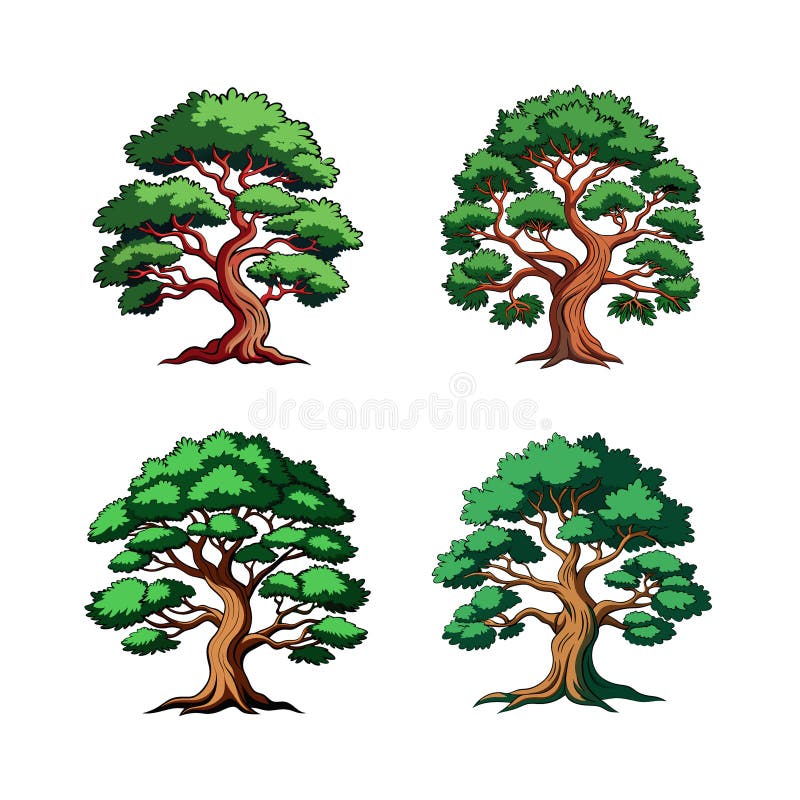 Bold Illustration of Juniper Tree Design Stock Vector - Illustration of ...