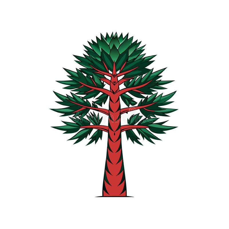 Bold Illustration of Monkey Puzzle Tree Stock Illustration ...