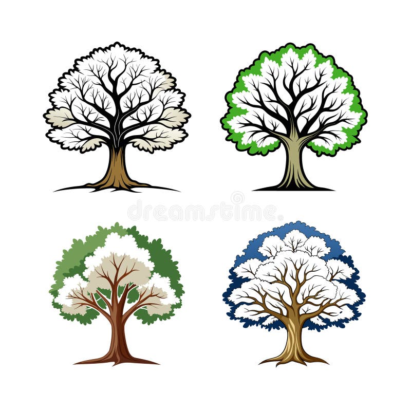 Bold Illustration of White Ash Tree Stock Vector - Illustration of ...