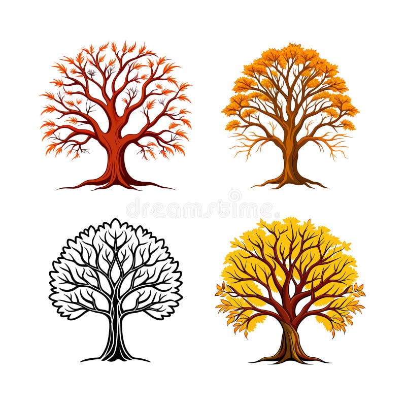 Bold Illustration of Witch Hazel Tree Stock Vector - Illustration of ...