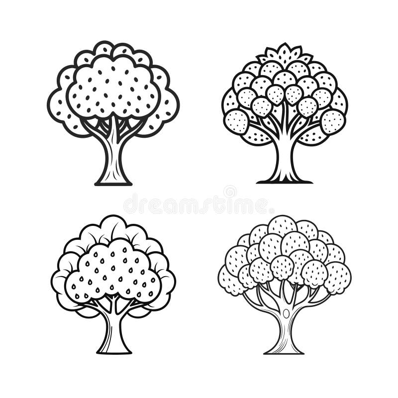 Bold Illustration of Strawberry Tree Stock Vector - Illustration of ...