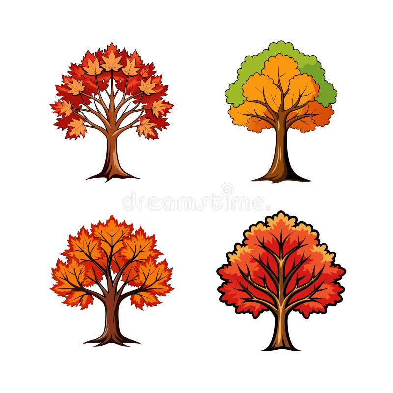 Bold Illustration of Sugar Maple Tree Stock Vector - Illustration of ...