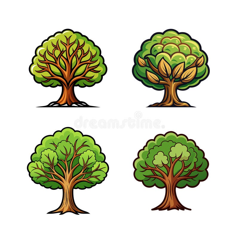 Bold Illustration of Walnut Tree Stock Vector - Illustration of artwork ...